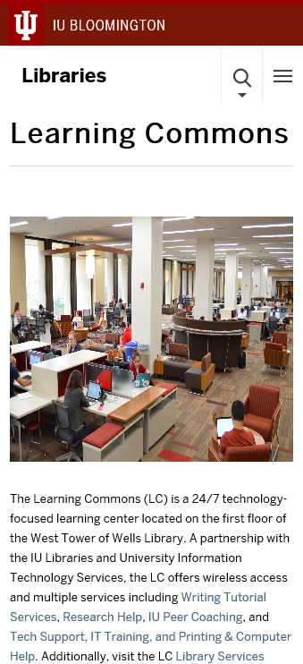 Wells Learning Commons | IU Bloomington | One.IU